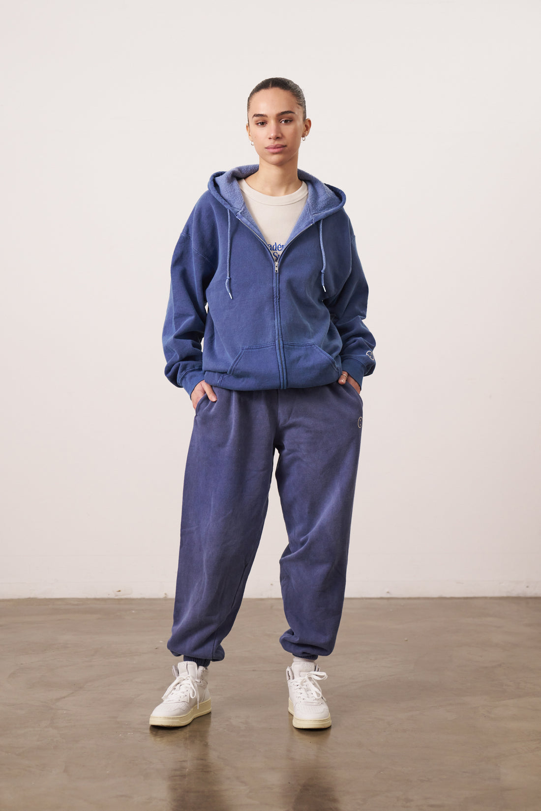 Essentials Vintage Washed Zip Up Hoodie - Navy – UN:IK Clothing