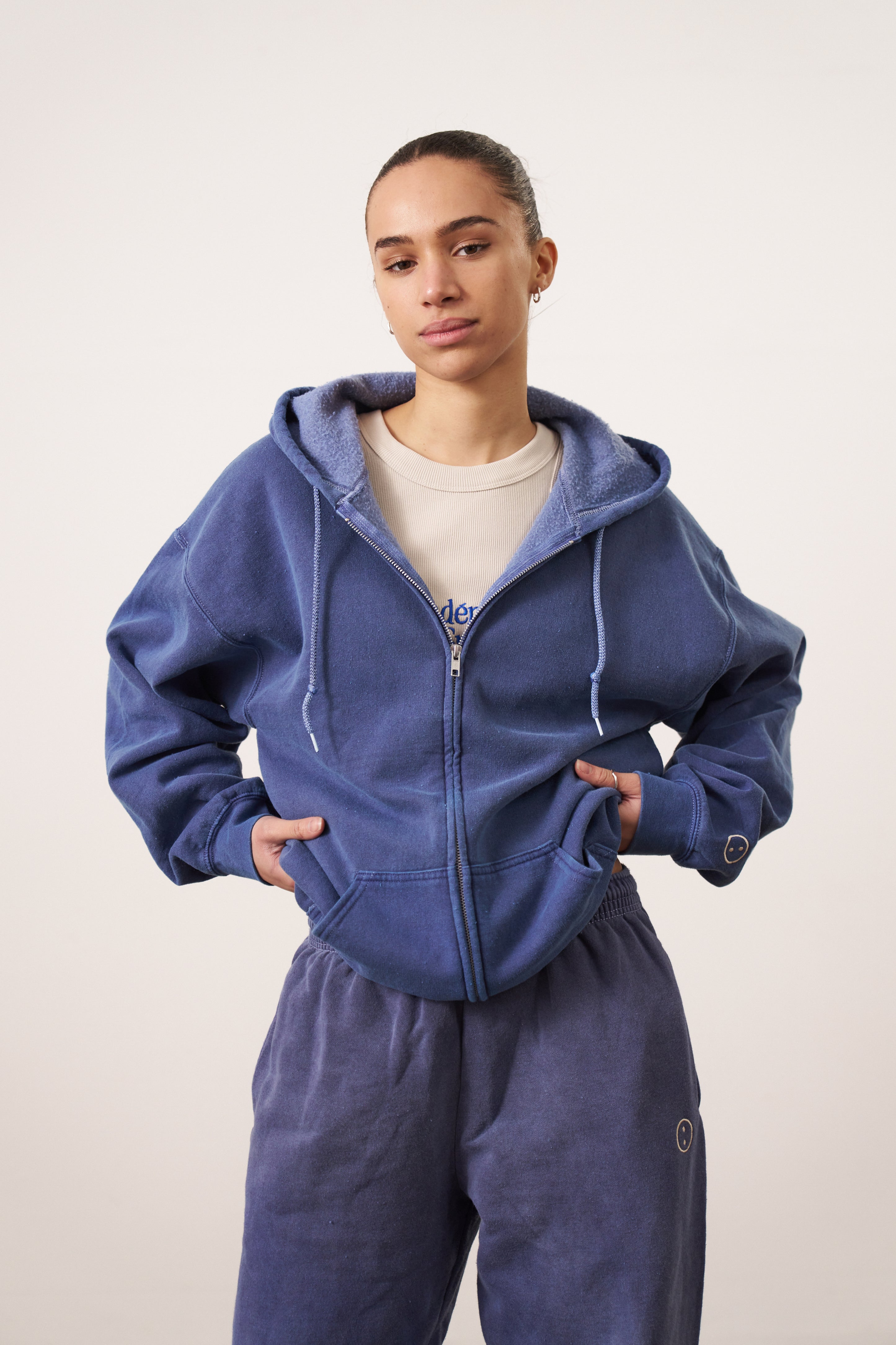 Essentials Vintage Washed Zip Up Hoodie - Navy – UN:IK Clothing