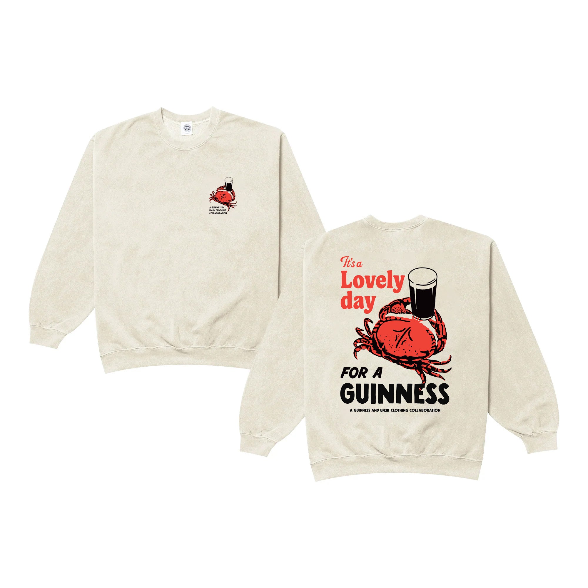 Guinness x UN:IK 'Crab' Vintage Washed Sweater - Sand – UN:IK Clothing
