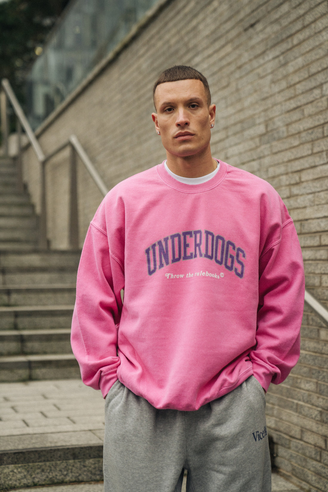 Vice 84 'Underdogs' Vintage Washed Sweater - Pink – UN:IK Clothing