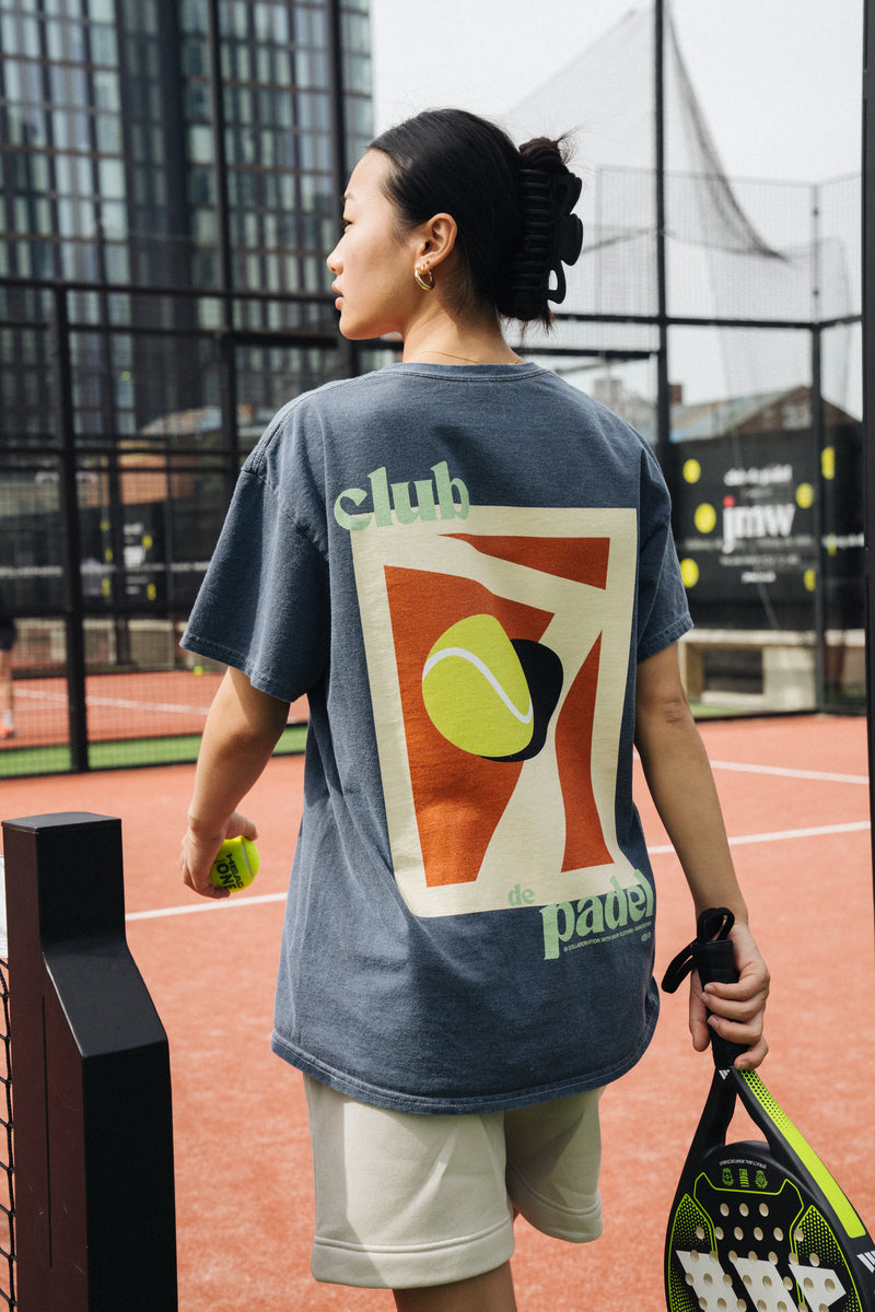 Club de Padel 'Summer Court' Vintage Washed Tee - Navy – UN:IK Clothing