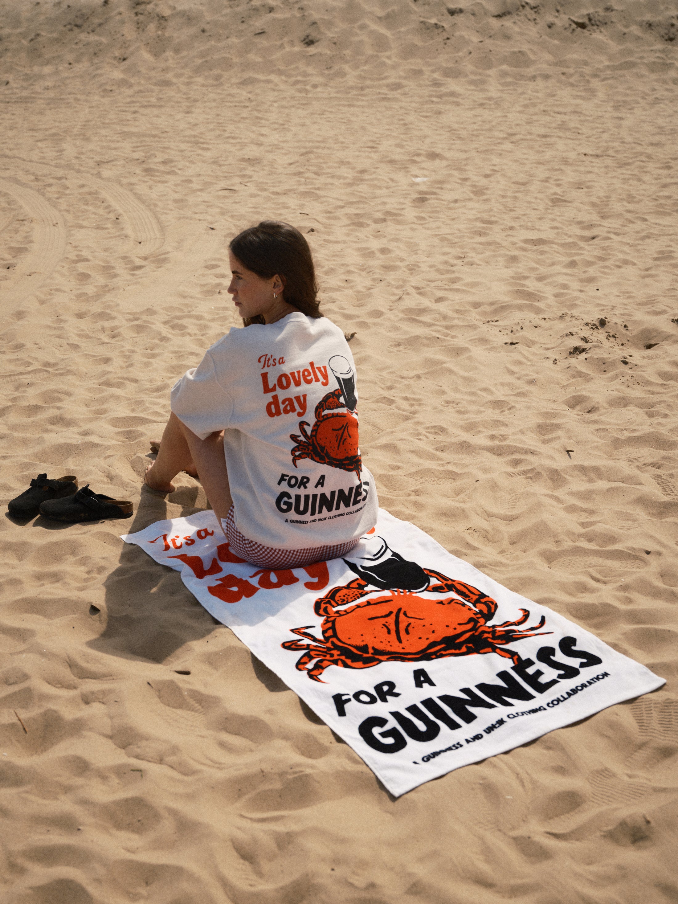 Guinness x UN:IK 'Crab' Beach Tee & Towel Bundle - Sand – UN:IK Clothing