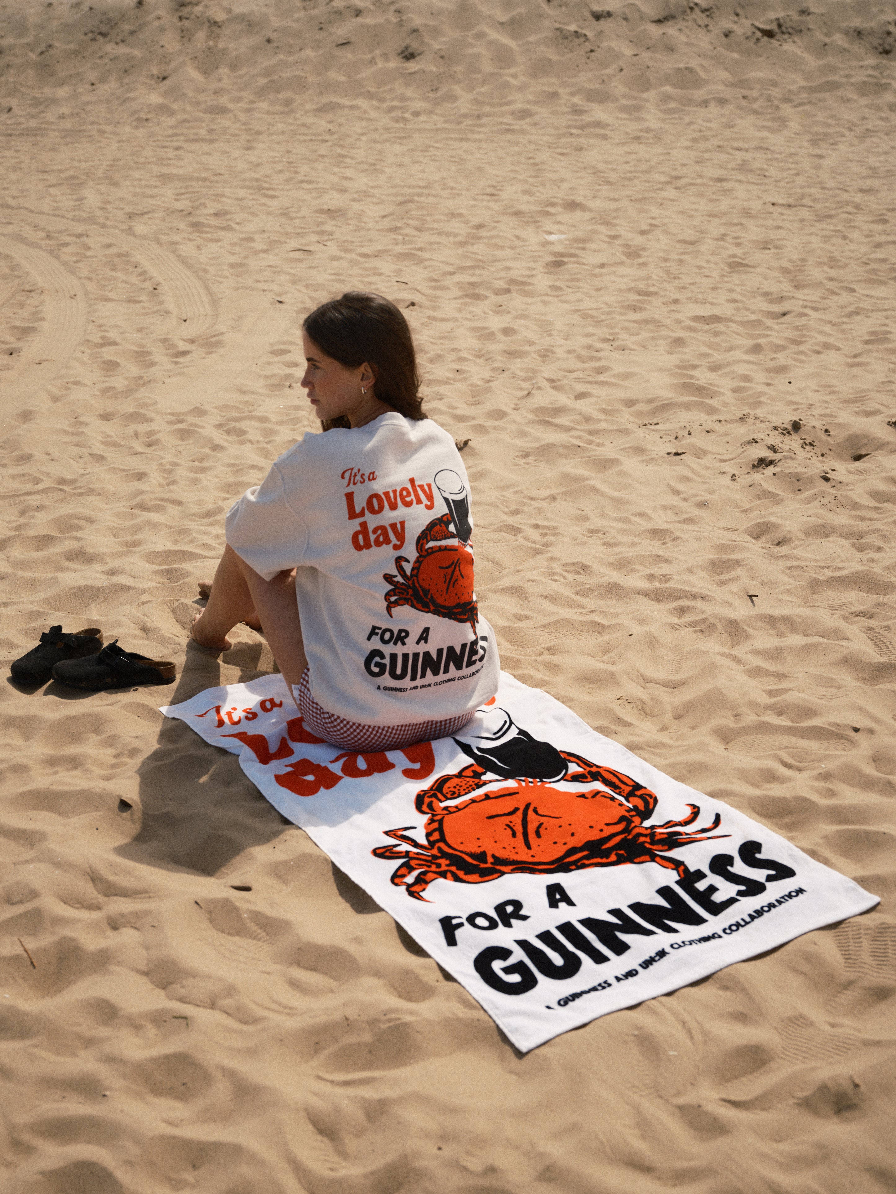 Guinness x UN:IK 'Crab' Beach Tee & Towel Bundle - Sand – UN:IK Clothing