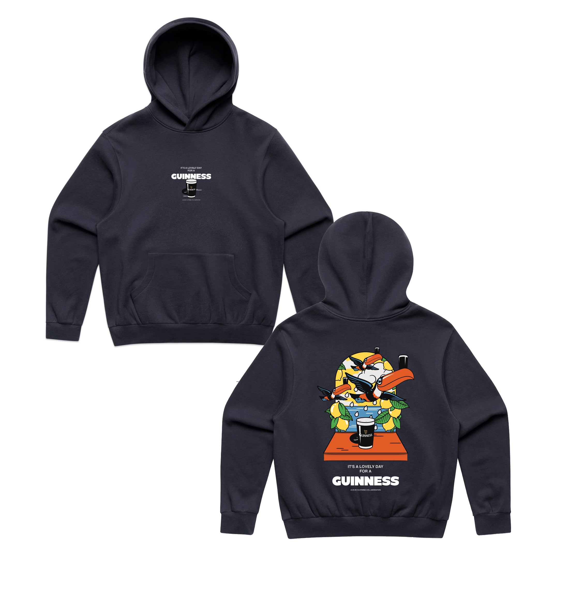 Guinness x UN:IK 'Lovely Drops' Hoodie - Navy – UN:IK Clothing