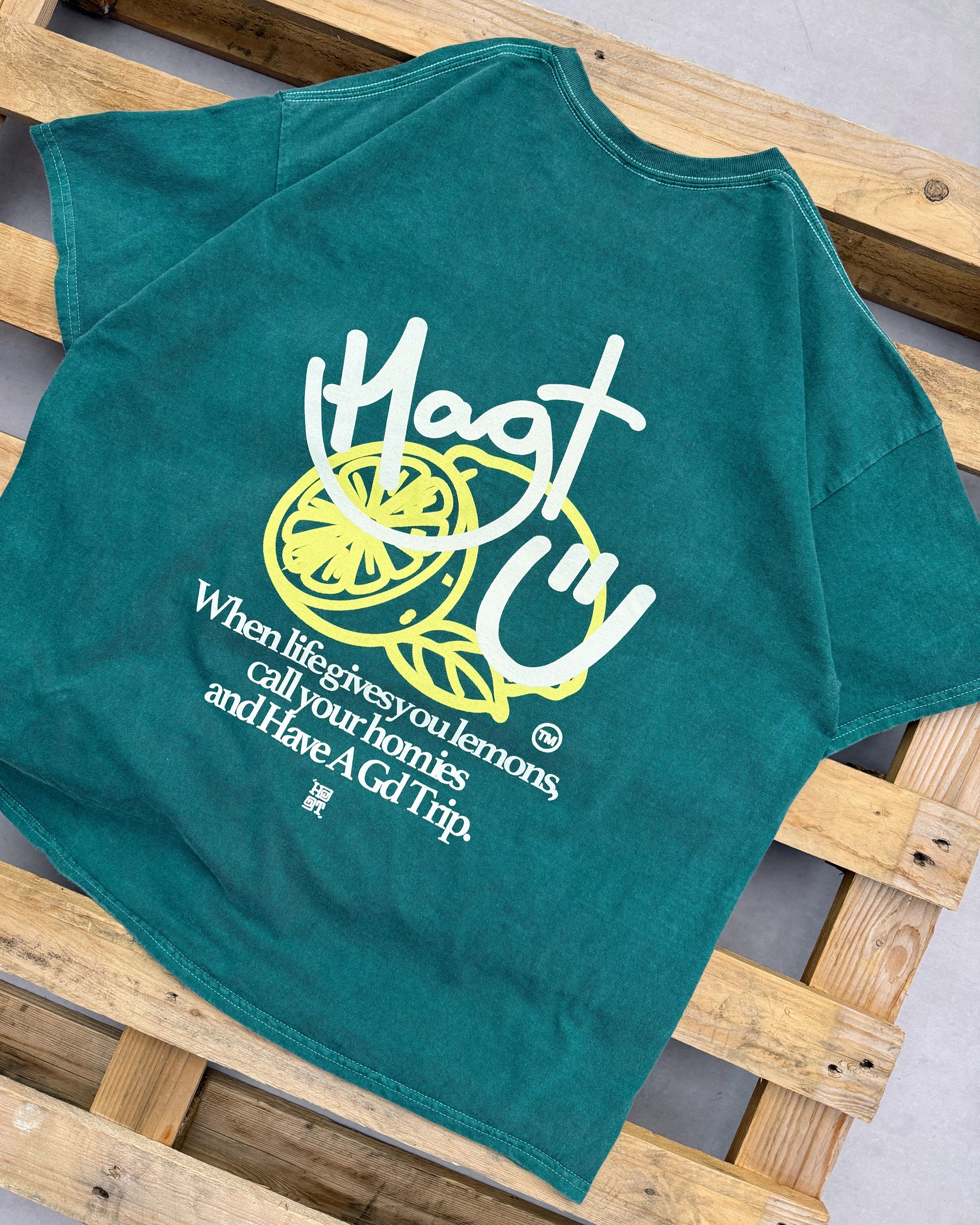 HAVE A GD TRIP 'Lemons' Vintage Washed Tee - Green – UN:IK Clothing