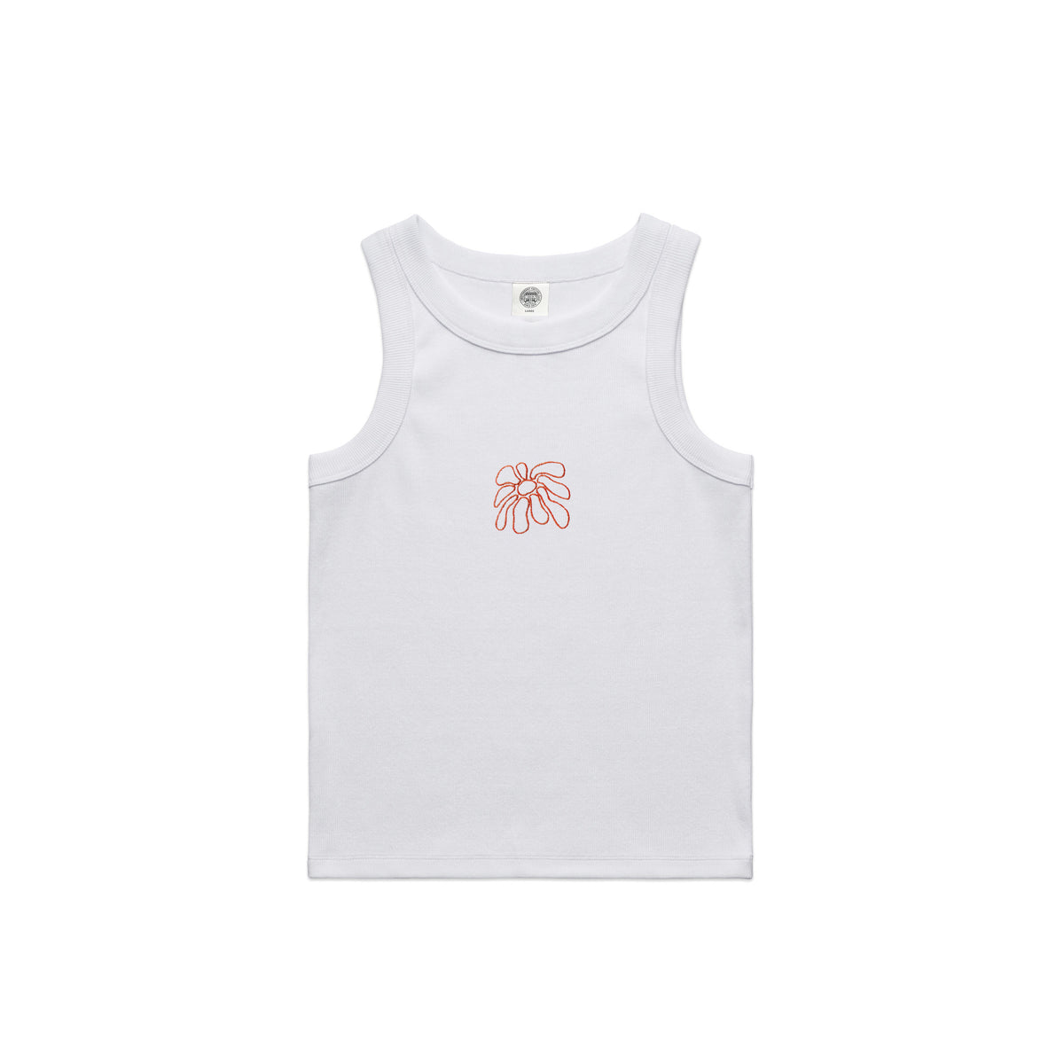 FLWRS Organic Embroidered Rib Tank - White – UN:IK Clothing