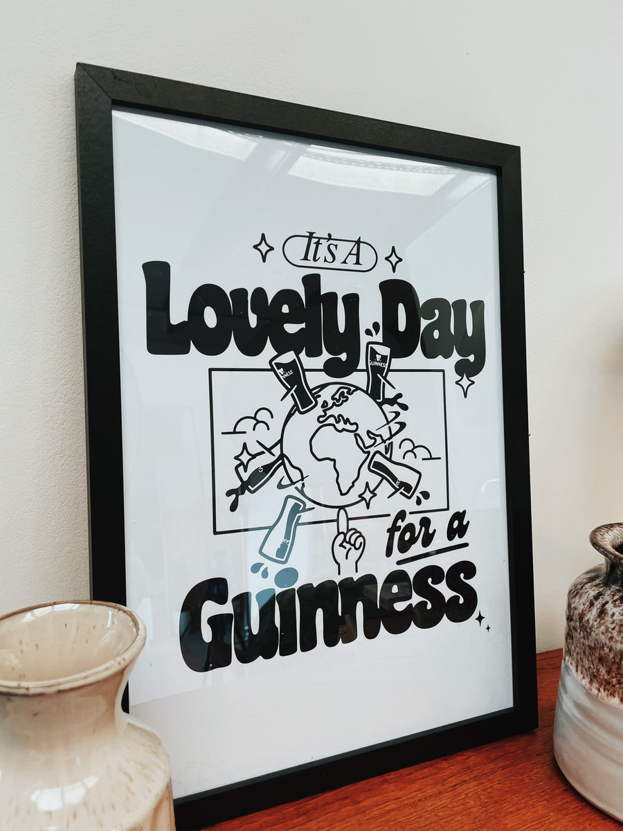 Guinness x UN:IK 'Worldwide' Print - White – UN:IK Clothing