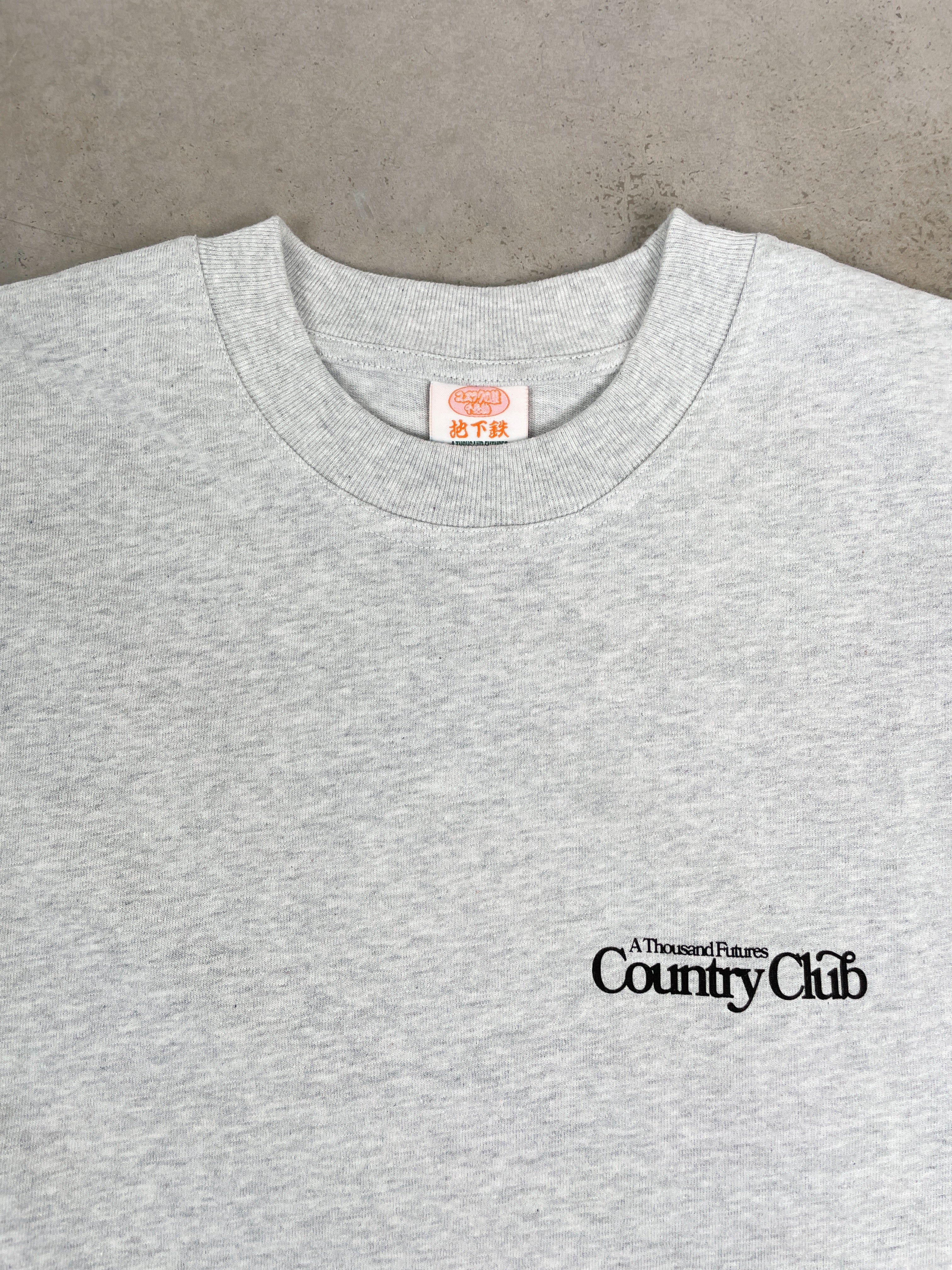 A Thousand Futures x GK 'Country Club' Tee - Ash Grey *FRONT PRINT ONL ...