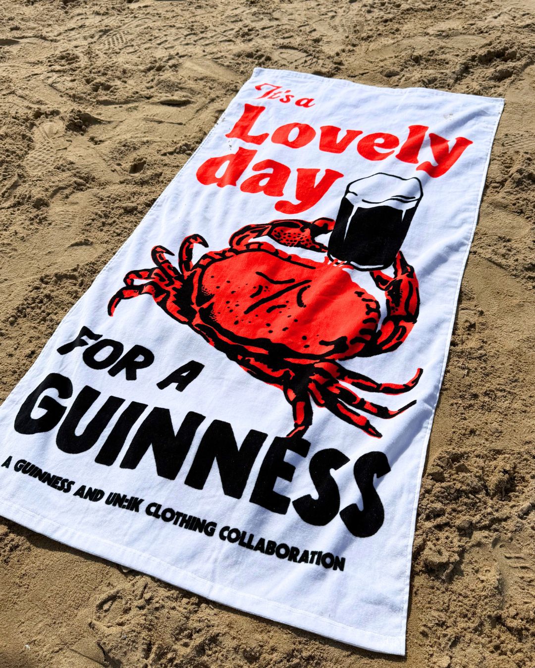 Guinness x UN:IK 'Crab' Beach Tee & Towel Bundle - Sand – UN:IK Clothing