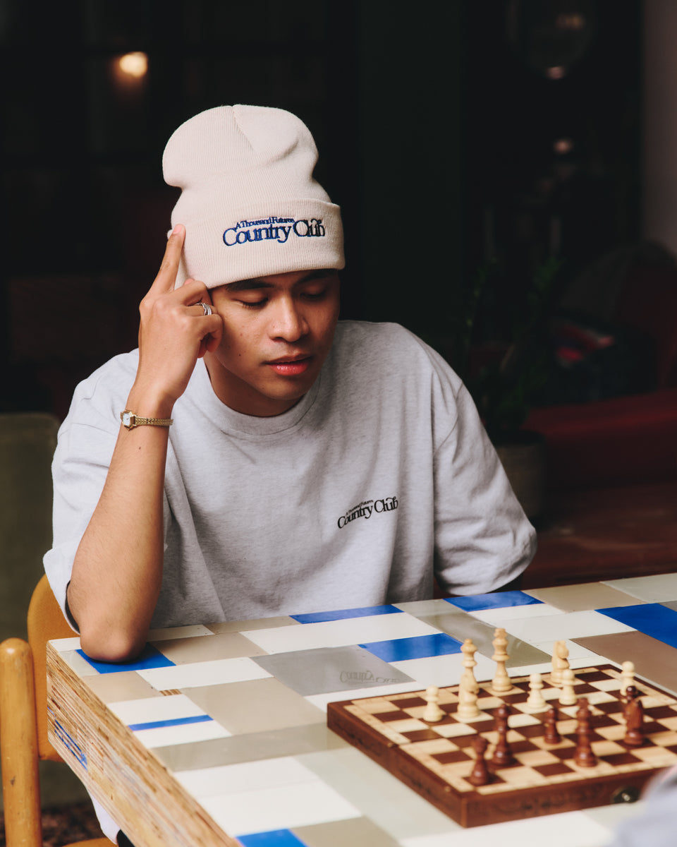 A Thousand Futures x GK 'Country Club' Beanie - Sand – UN:IK Clothing