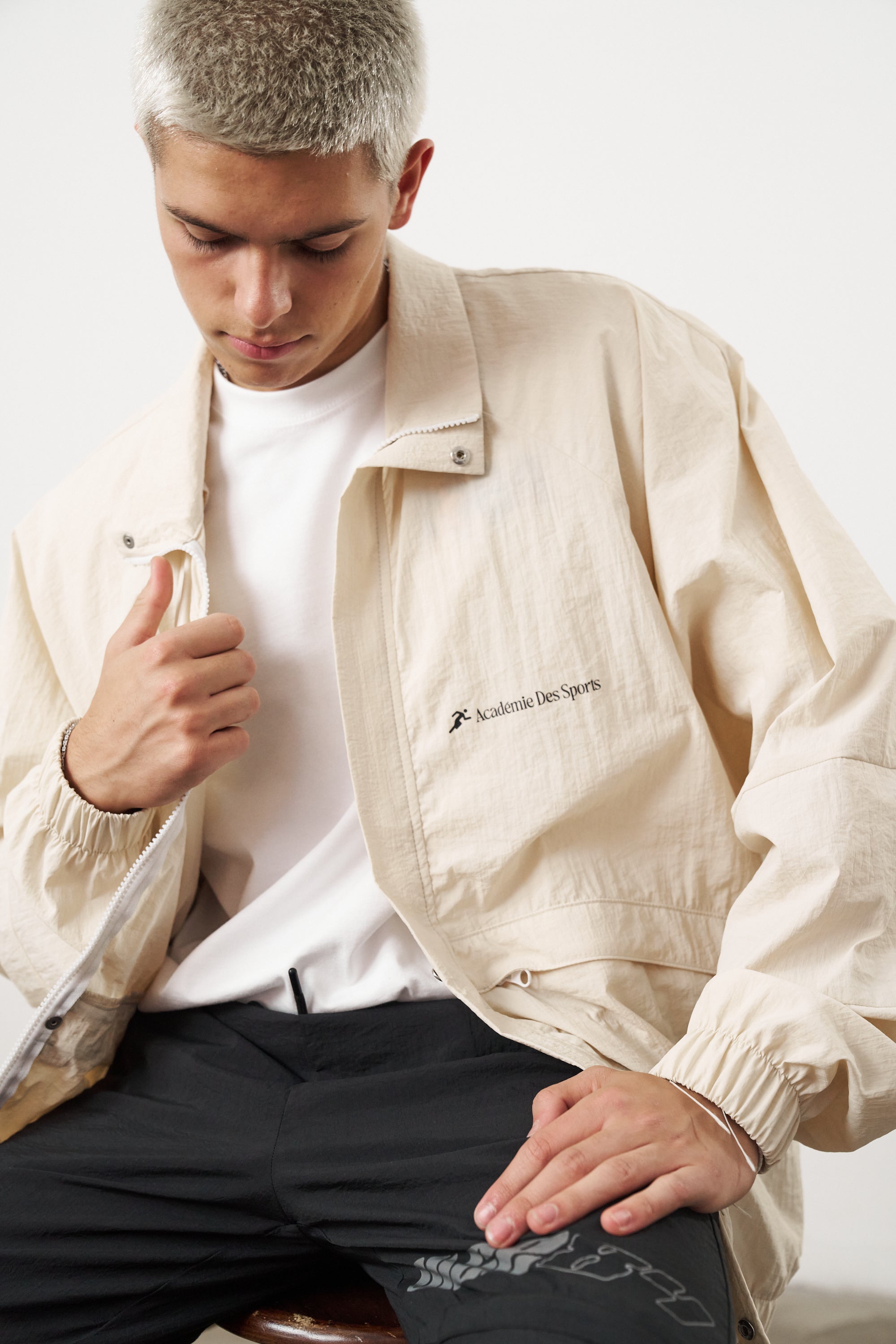 Vice 84 'Olympic Runner' Nylon Track Jacket - Ecru – UN:IK Clothing