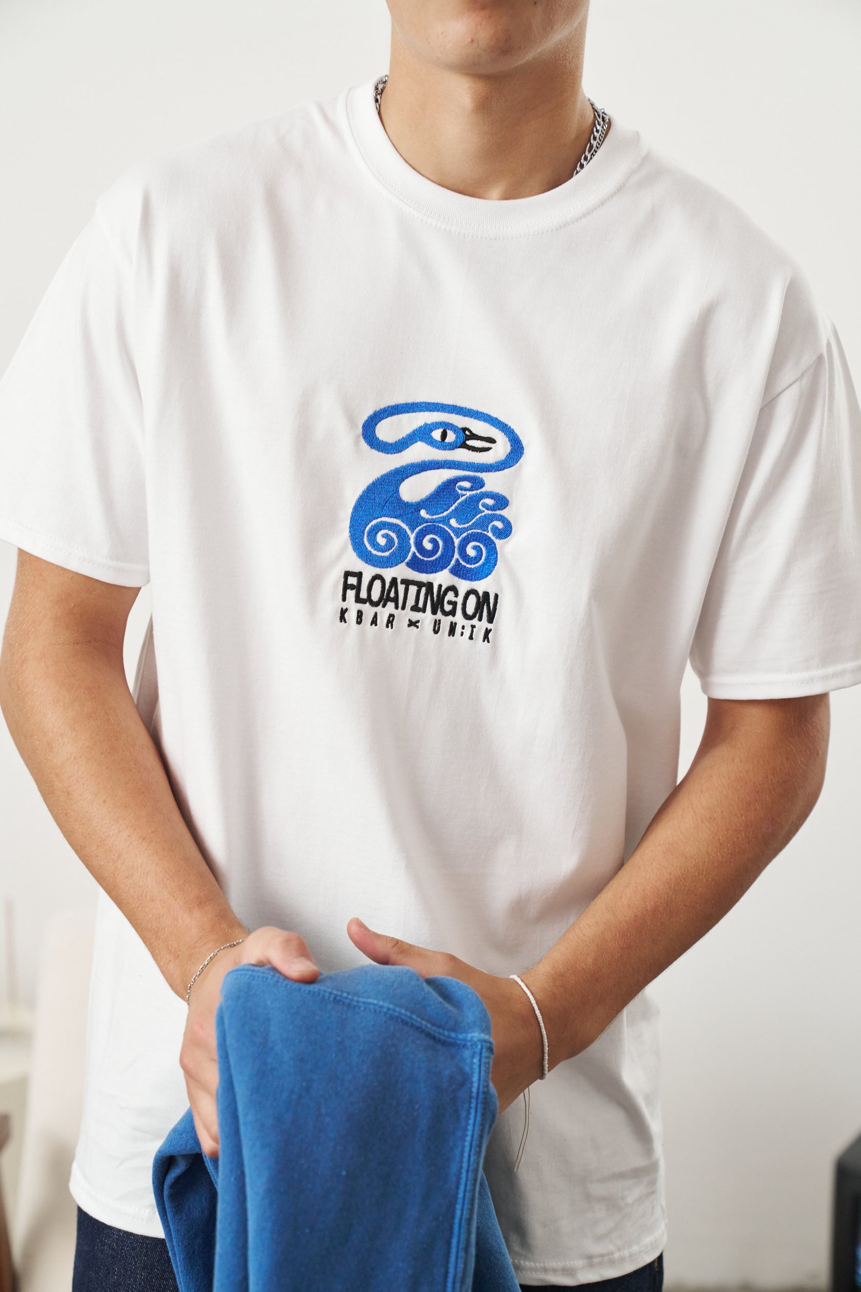 KBAR X UN:IK 'Floating On' Embroidered Tee - White – UN:IK Clothing