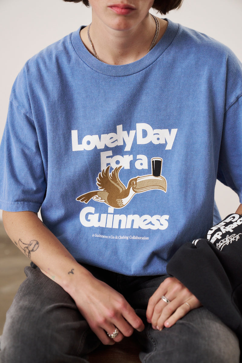 Guinness x UN:IK 'Lovely Day' Vintage Washed Tee - Blue – UN:IK Clothing