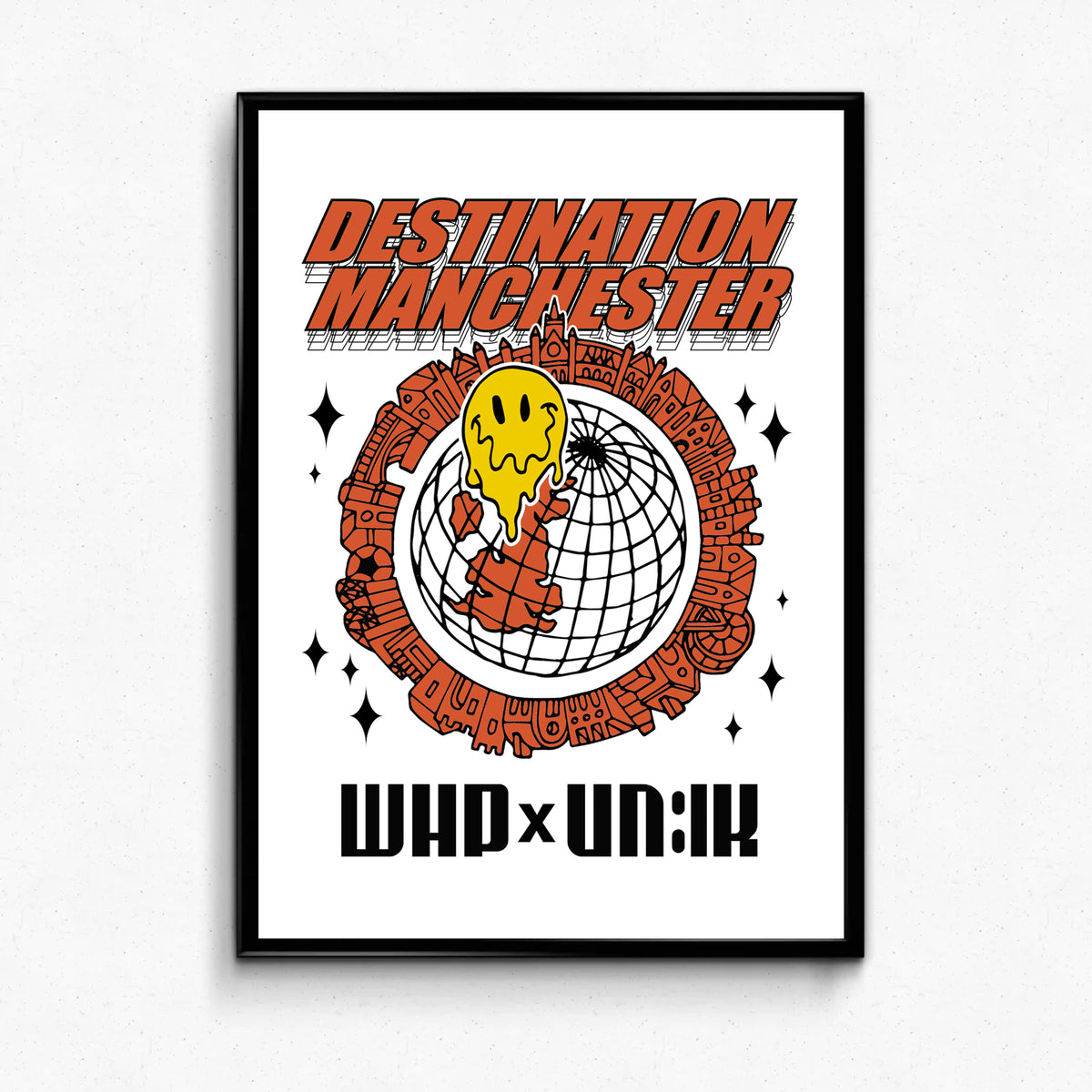 WHP X UN:IK 'Destination Manchester' Print - White – UN:IK Clothing