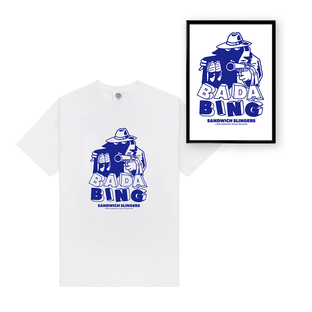 Bada Bing x UN:IK 'Slingers' Tee & Print Bundle - White – UN:IK Clothing
