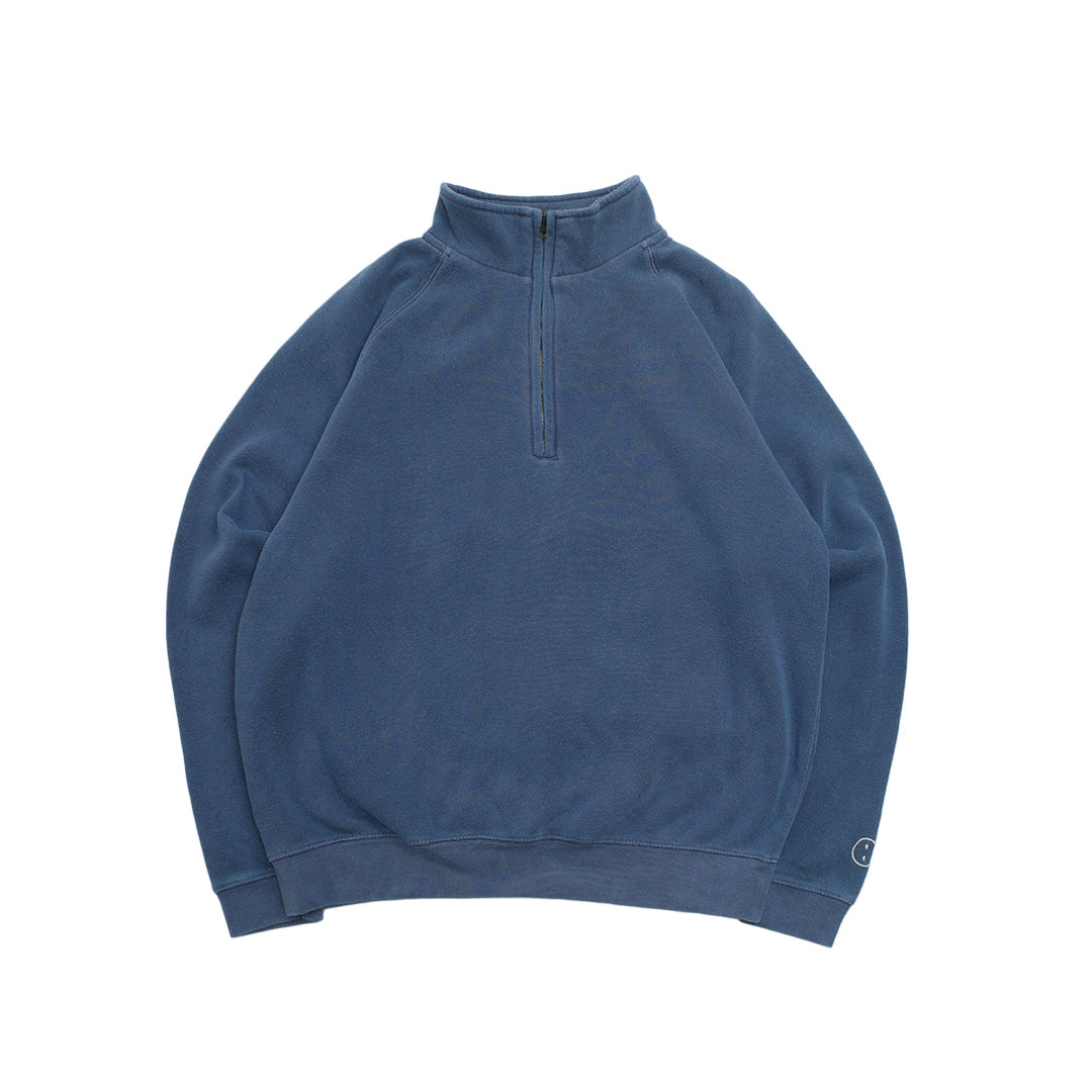 Essentials Vintage Washed 1/4 Zip Sweatshirt - Navy – UN:IK Clothing