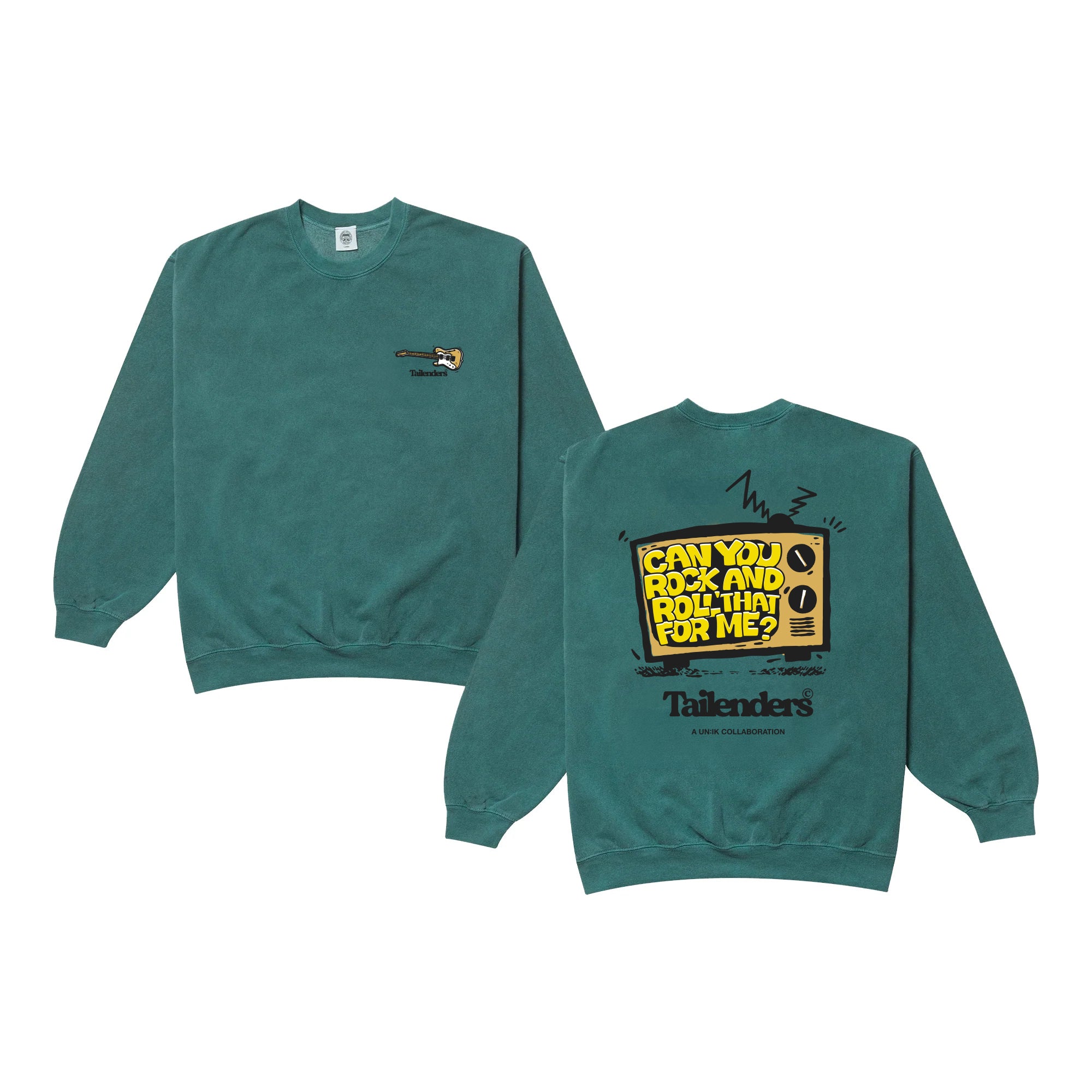 Tailenders 'Rock and Roll' Vintage Washed Sweater - Green – UN:IK Clothing