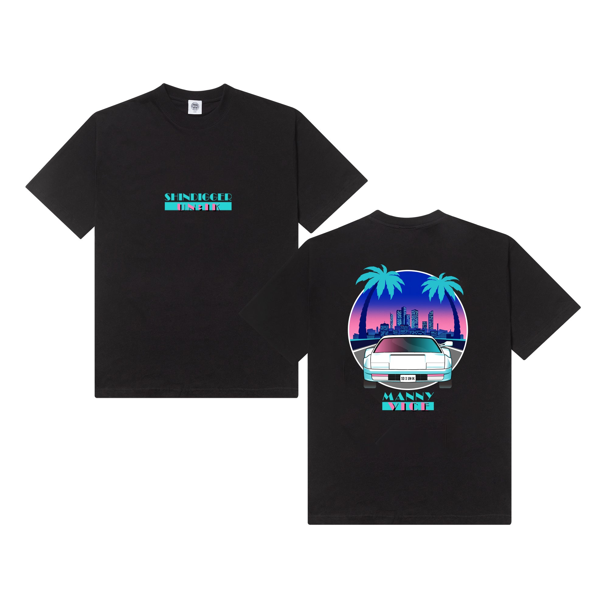 Shindigger X UN:IK 'Manny Vice' Tee - Black – UN:IK Clothing